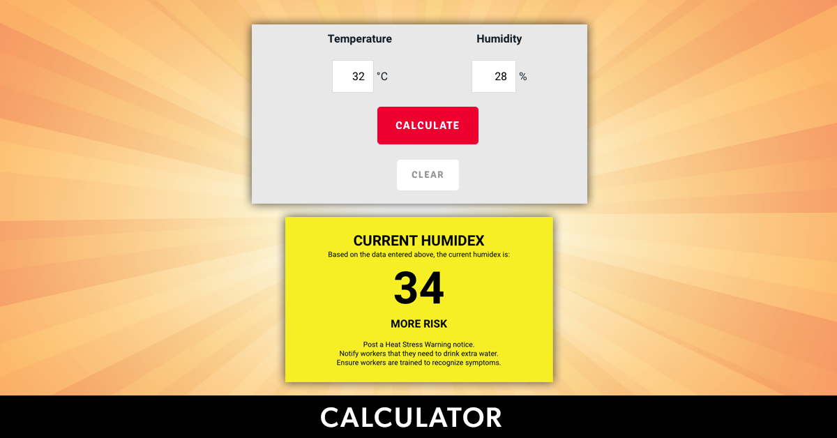 Humidex-Based Heat Stress Calculator and Plan (Indoor Workers) - OHCOW